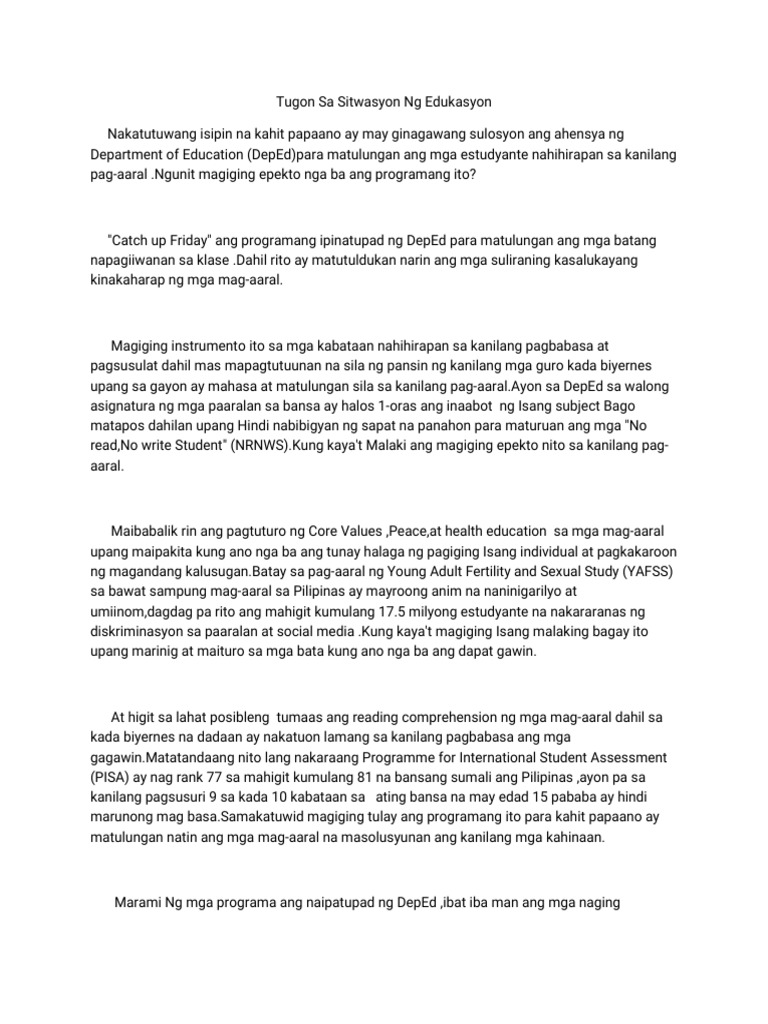 Tugon Sa Sitwas-WPS Office | PDF