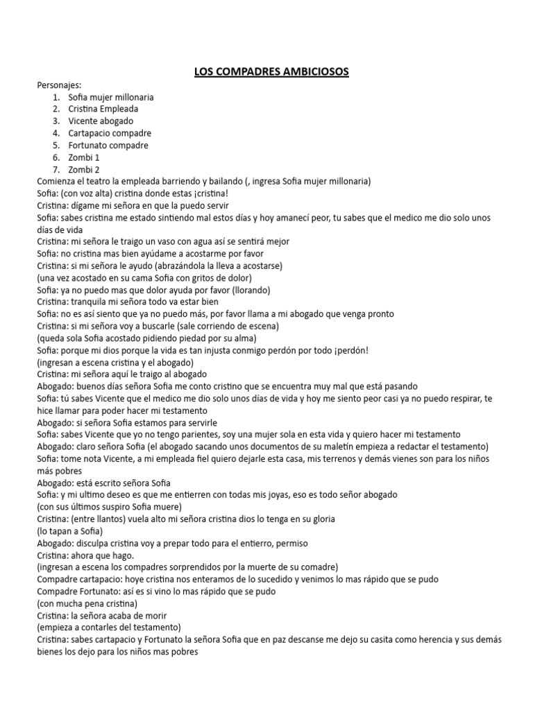 Los Compadres Ambiciosos | PDF