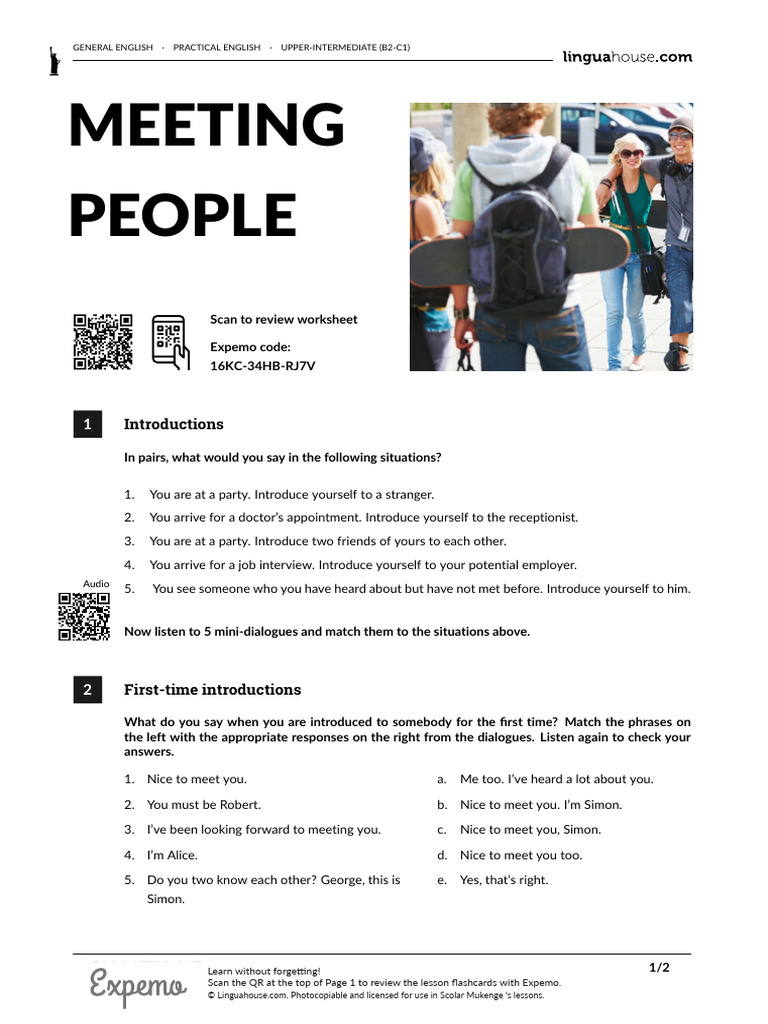 Meeting People American English Student Ver2 BW | PDF