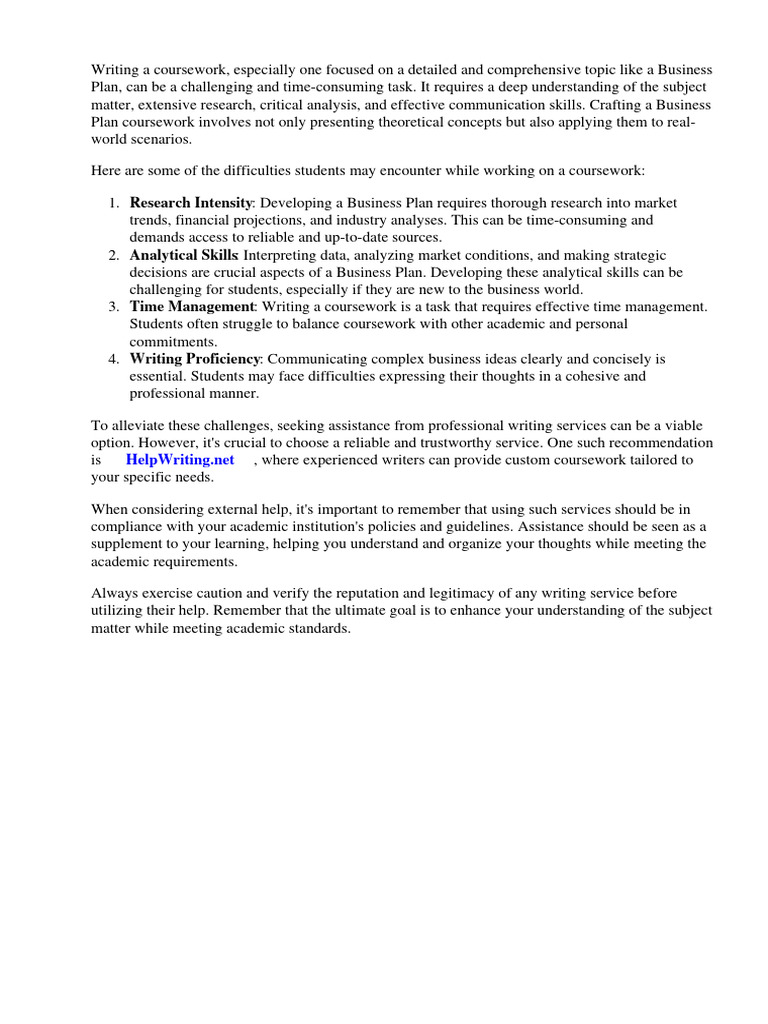 Coursework Business Plan | PDF | Market (Economics) | Thought