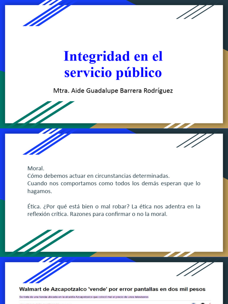 Semana 4 - Integridad en El Servicio Público | PDF | Derechos | Derechos humanos