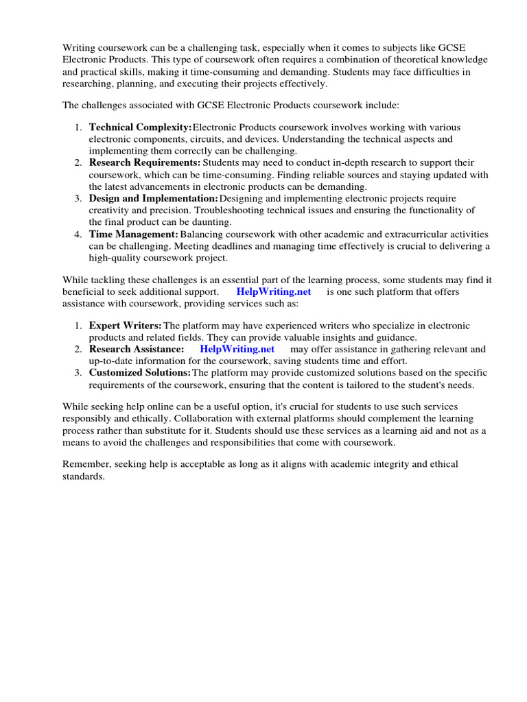 Gcse Electronic Products Coursework | PDF | Books | Amazon Kindle