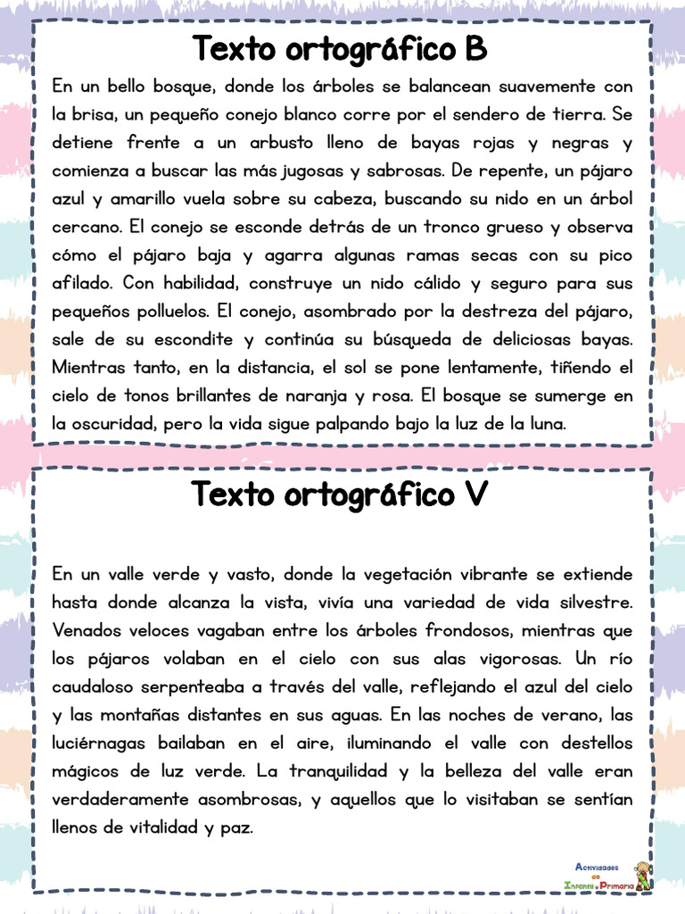 Textos Ortograficos Letras B V | PDF | Cielo | Derechos de autor