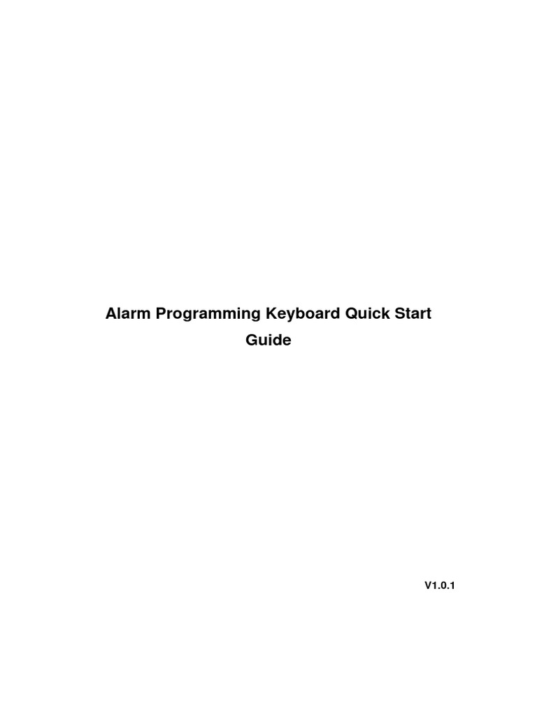 Alarm Programming Keyboard Quick Start Guide V1.0.1 | PDF | Computer Keyboard | Electrical Wiring