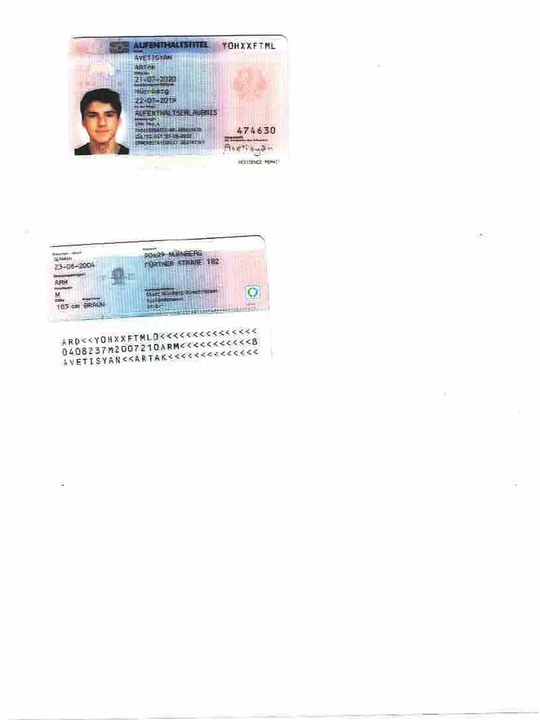 Ausweis Artak Avetisyan | PDF