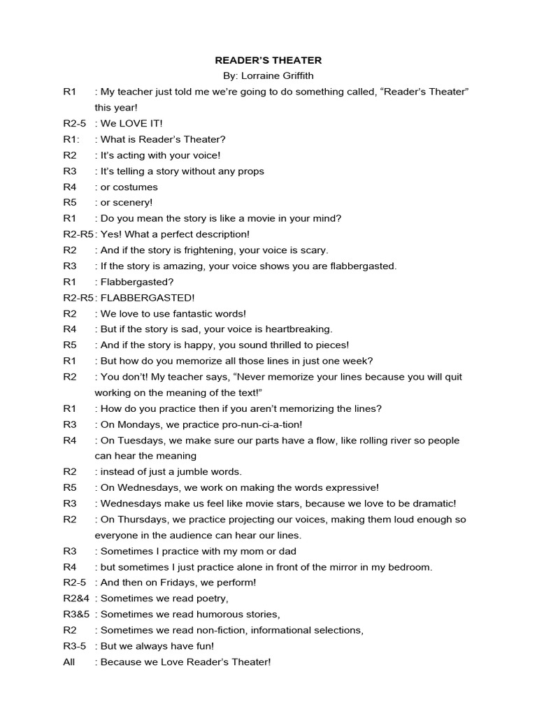 Reader's Theater | PDF