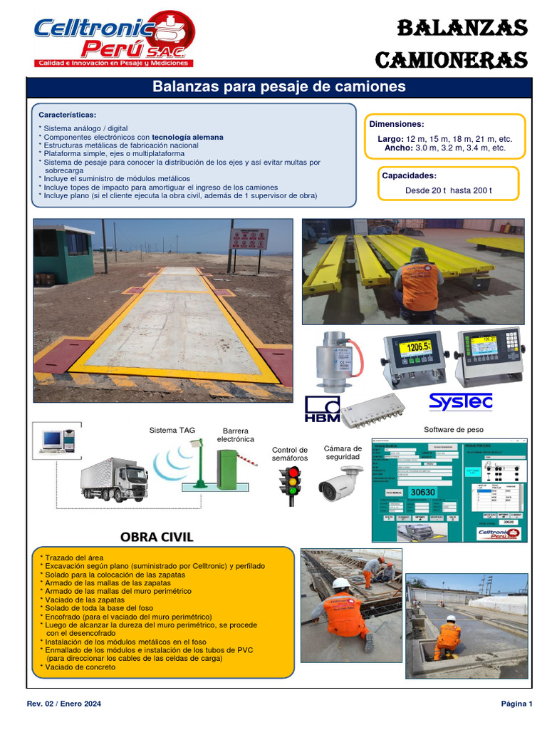 Balanzas Camioneras: Características y Capacidades | PDF