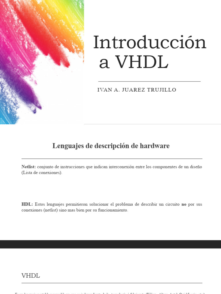 Introducción A VHDL | PDF | Vhdl | Automatización Electrónica de Diseño