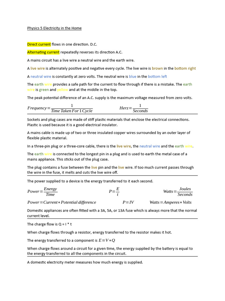 P5 Electricity in The Home | PDF | Ac Power Plugs And Sockets ... P5 Electricity in The Home | PDF | Ac Power Plugs And Sockets ...