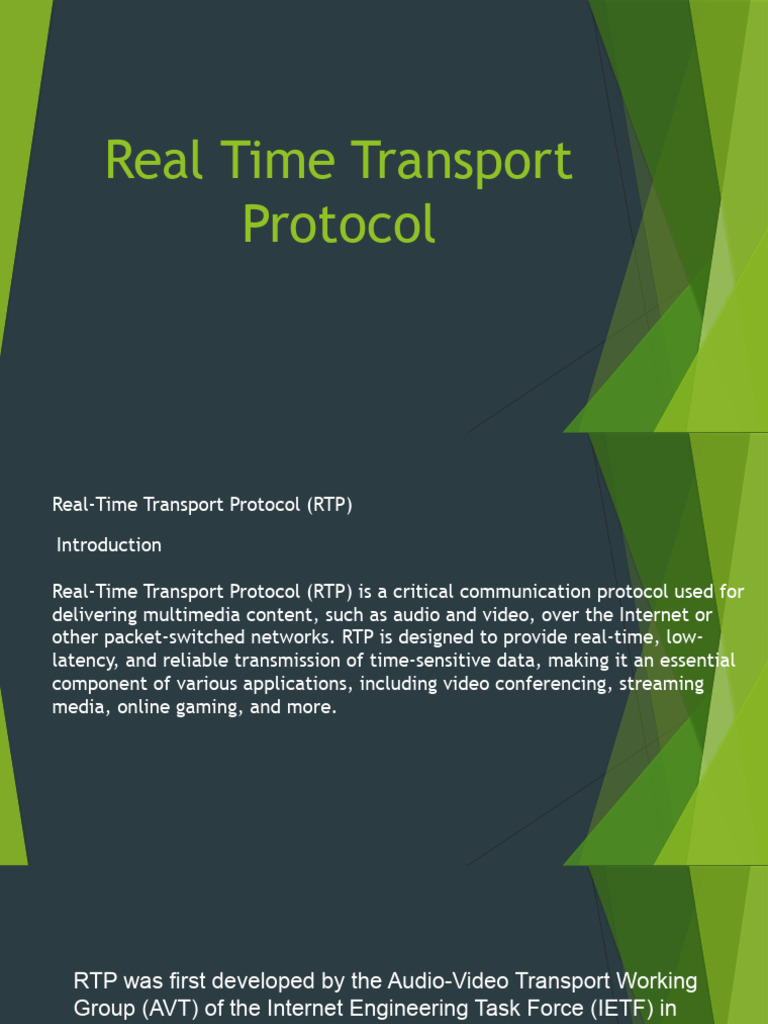 Real Time Transport Protocol Presentation | PDF