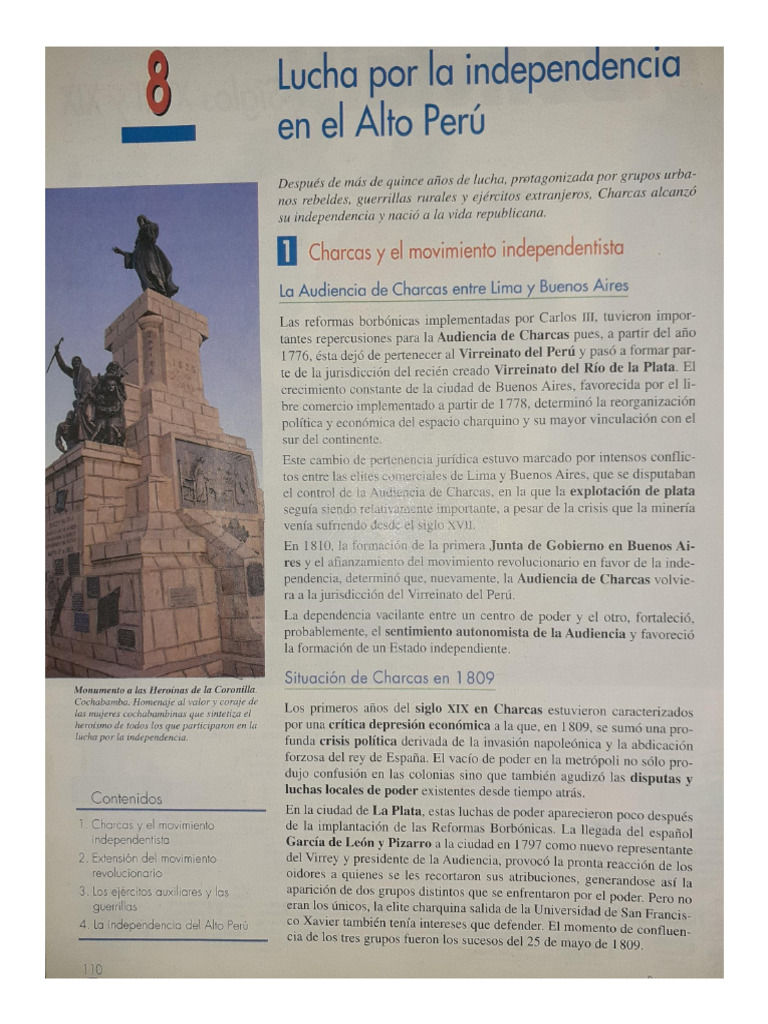 Historia de La Independencia de Bolivia - Santillana - Historia 3 ...