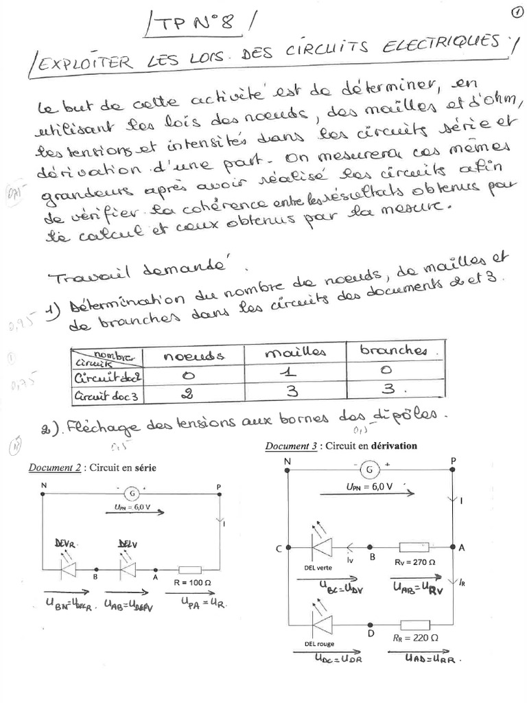 Corr TP 8 Lois Circuits | PDF