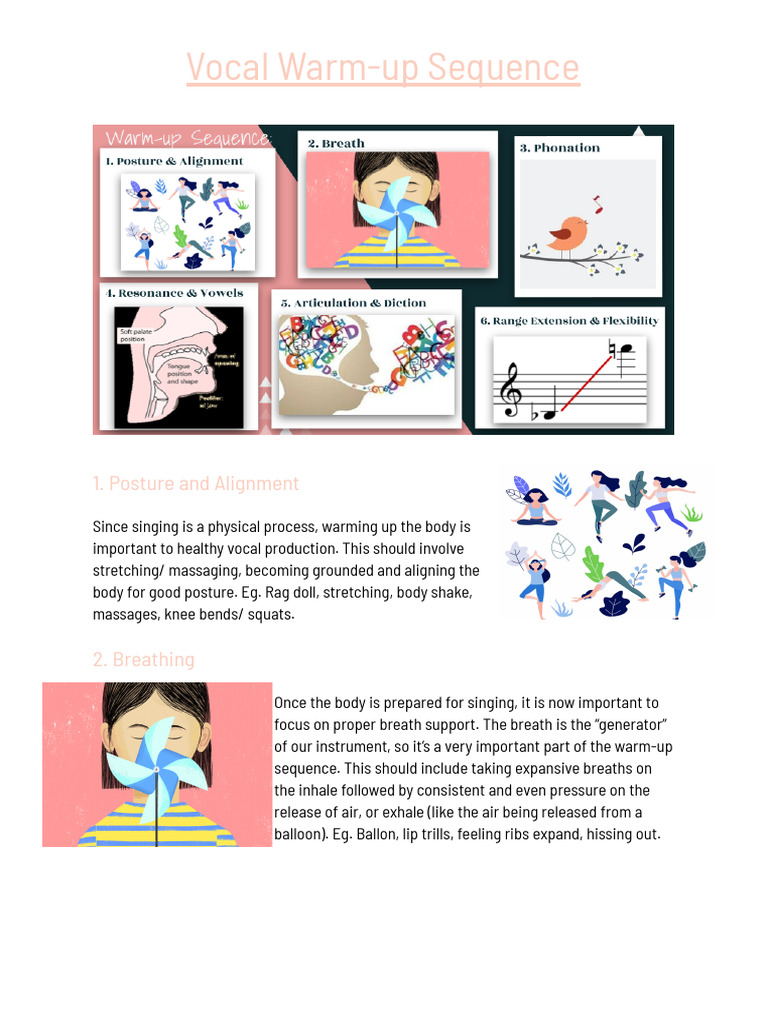 Vocal Warm-Up Sequence | PDF | Singing | Human Voice