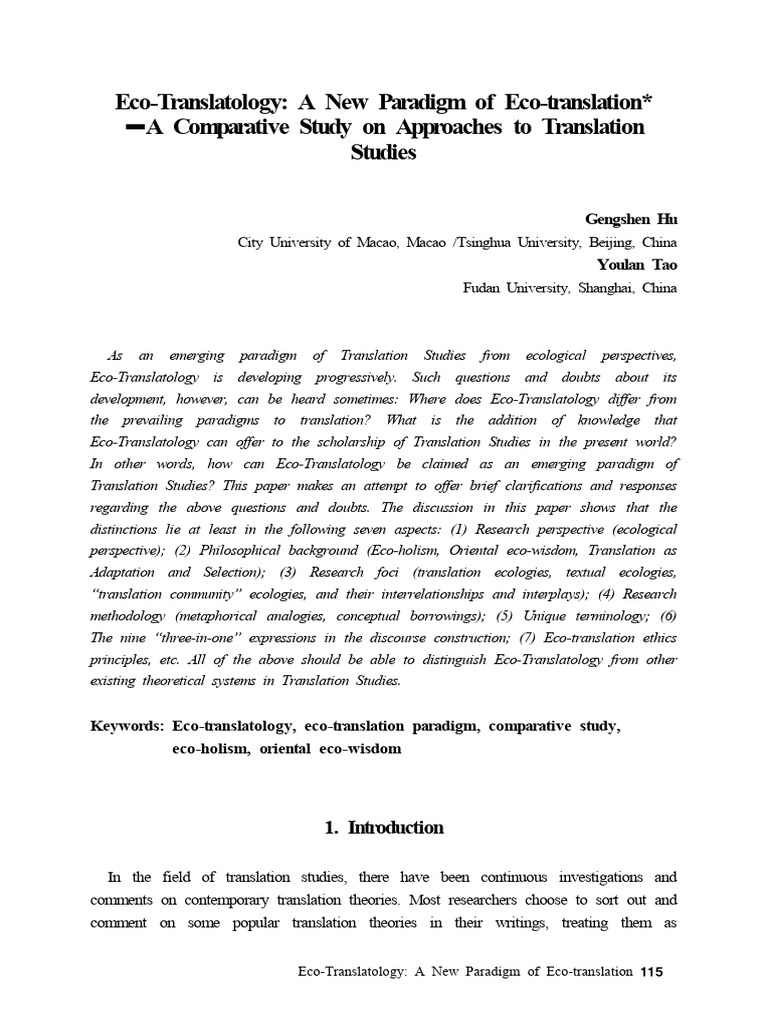 Eco Translatology A New Paradigm of Eco | PDF | Translations | Deconstruction