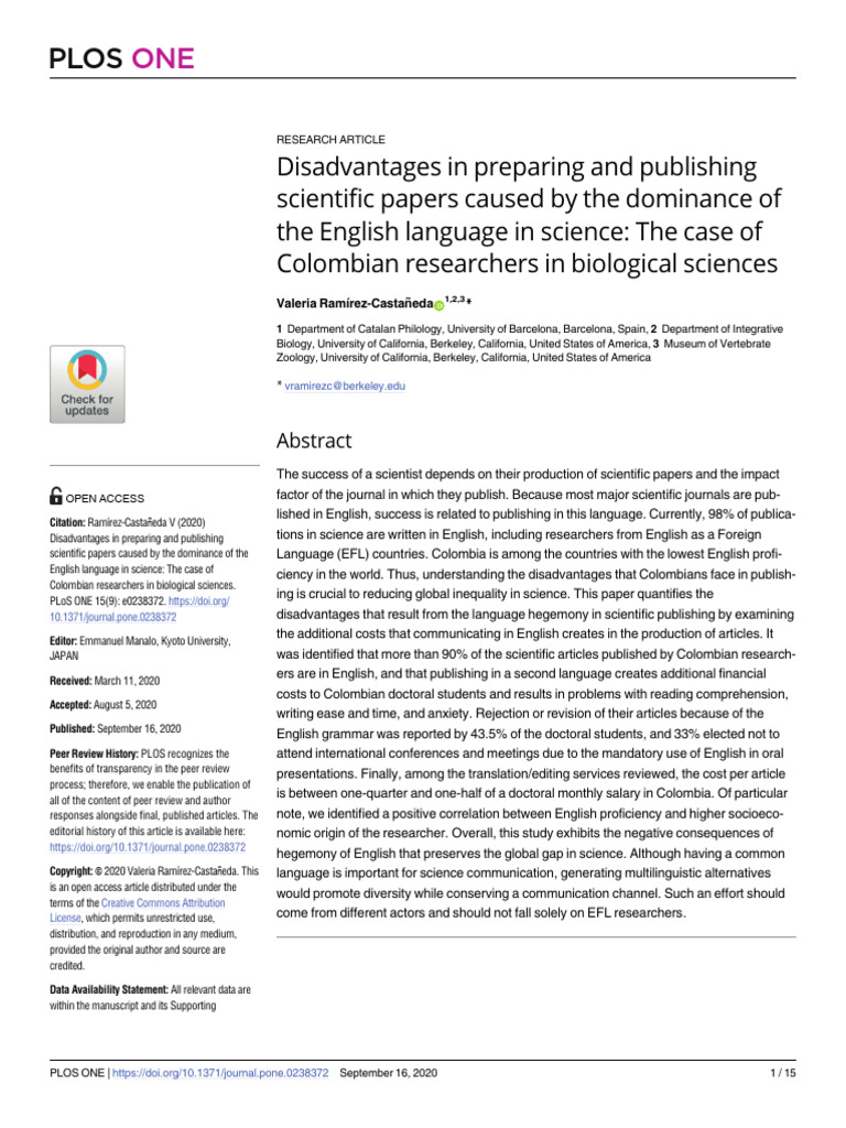 Disadvantages in Preparing and Publishing Scientific Papers Caused by ...