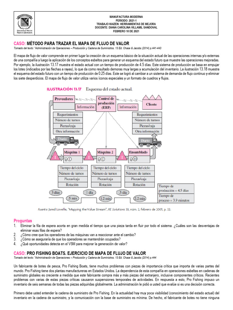 Trabajo 2 (Kaizen-VSM) 2021-1 | PDF | Inventario