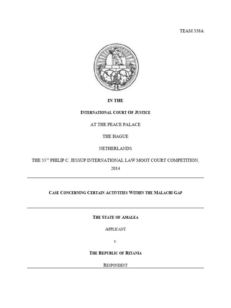 Jessup Memo - 2014 - A | PDF | International Law | Exclusive Economic Zone