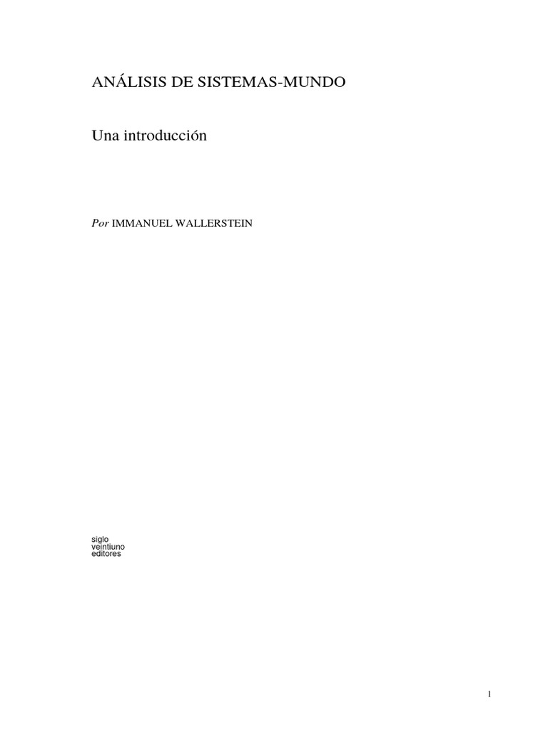 Wallerstein para Comenzar, El Mundo en Que Vivimos | Descargar gratis ...