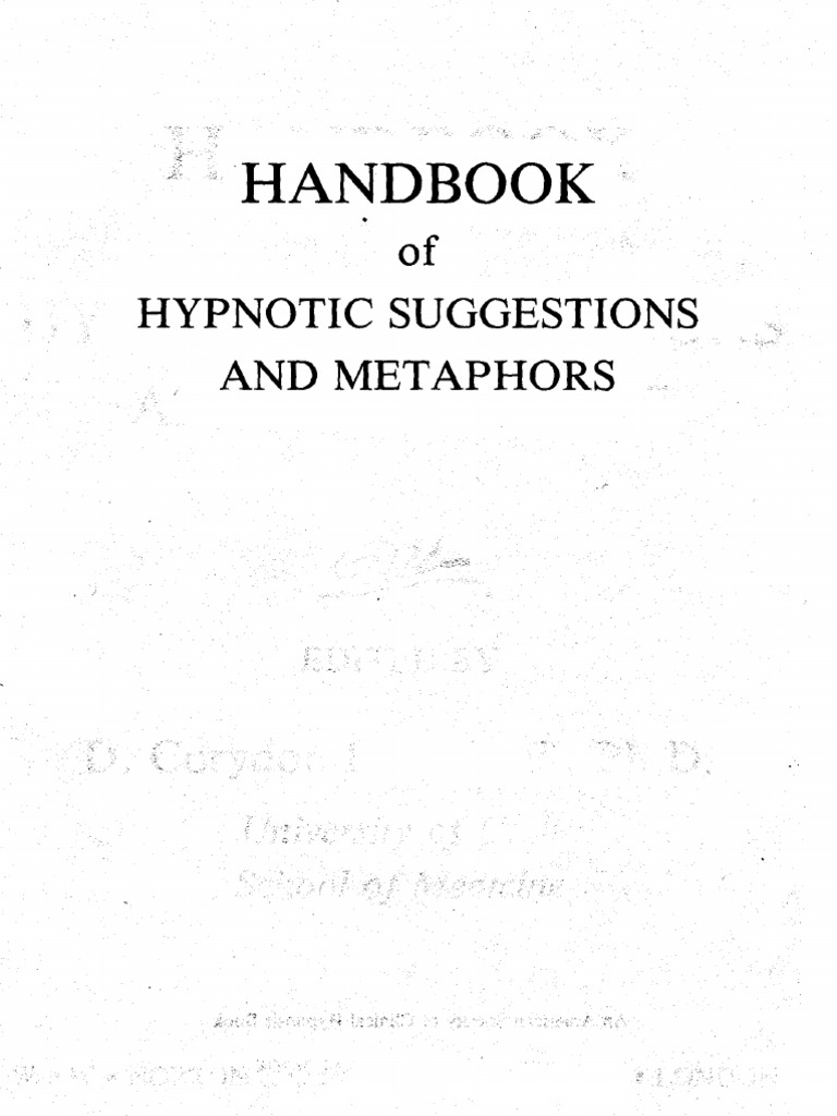 Handbook of Hypnotic Suggestions and Metaphors | PDF