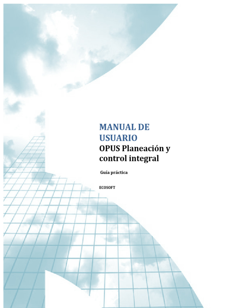 Manual de OPUS: Planeación y Control | PDF | Informática