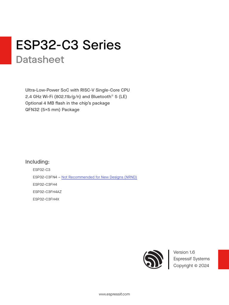 Esp32-C3 Datasheet en | PDF | Microcontroller | Wi Fi