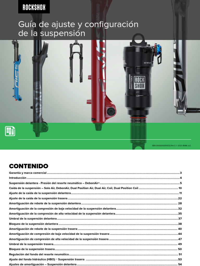 Guía de Configuración de Suspensión RockShox | PDF | Neumático | Vehículos