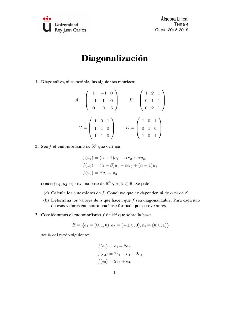 Tema 4 | PDF | Valores propios y vectores propios | Matriz (Matemáticas)