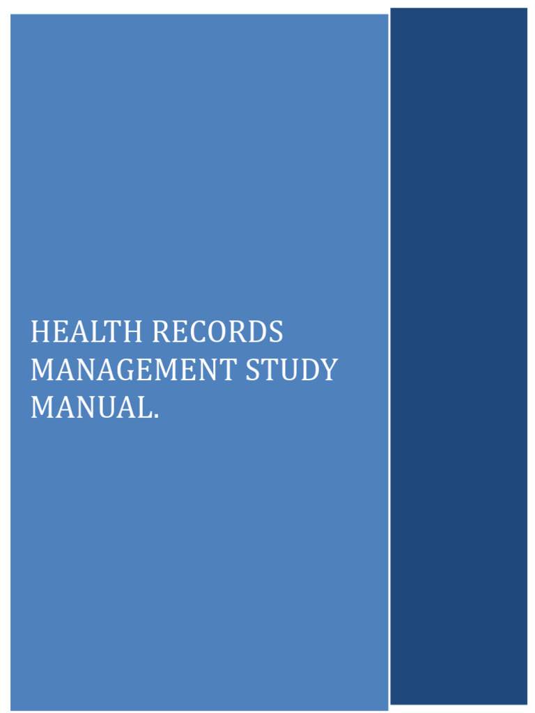 Health Records Manual Diploma Notes. | PDF | Medical Record | Patient