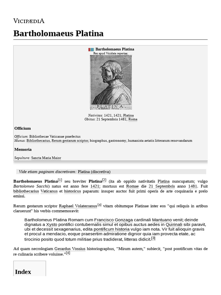 Bartholomaeus Platina | PDF