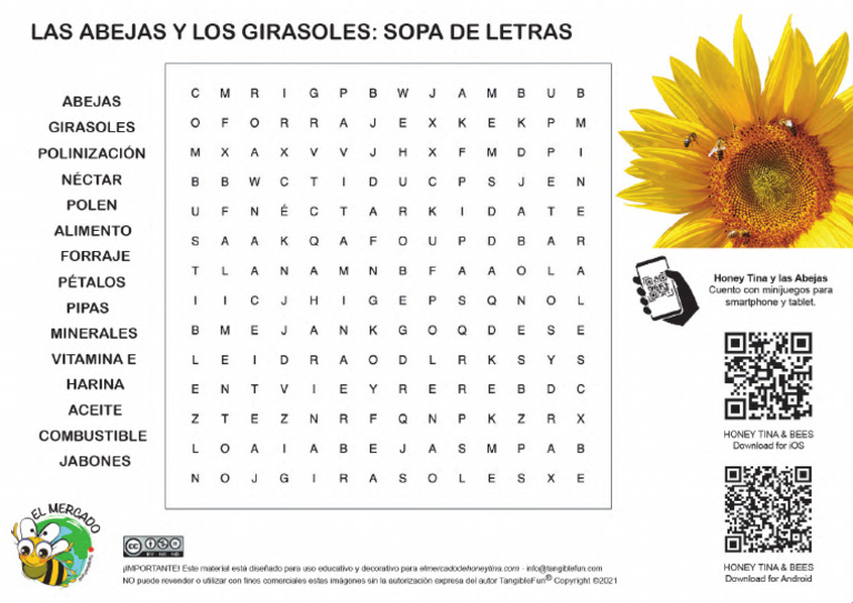 Abejas-Girasoles Sopa de Letras | PDF
