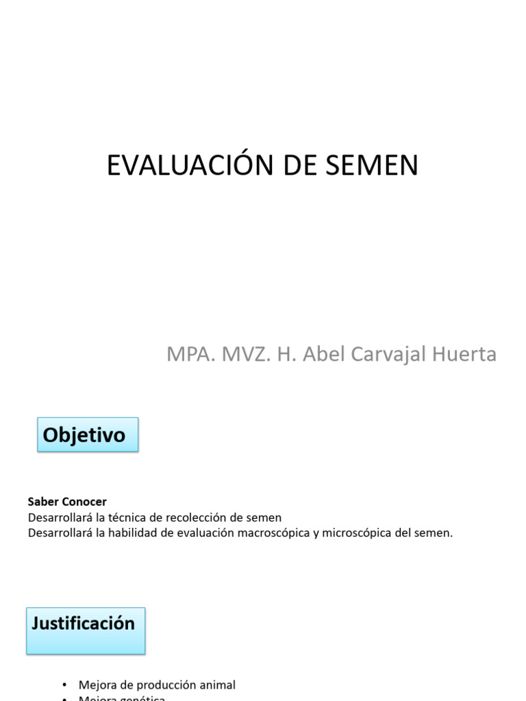 Métodos de Colección y Evaluación de Semen Hach | Descargar gratis PDF | Semen | Tinción