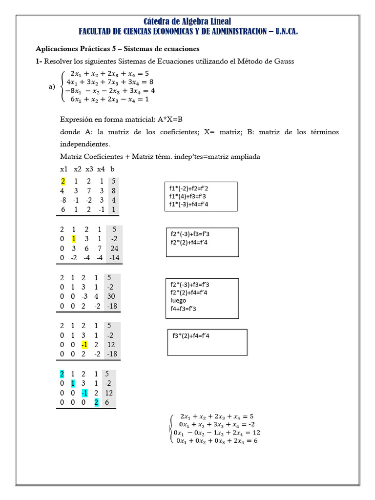 Sist Ec Lin - Ejerc Resueltos 1 | PDF | Métodos y materiales de enseñanza