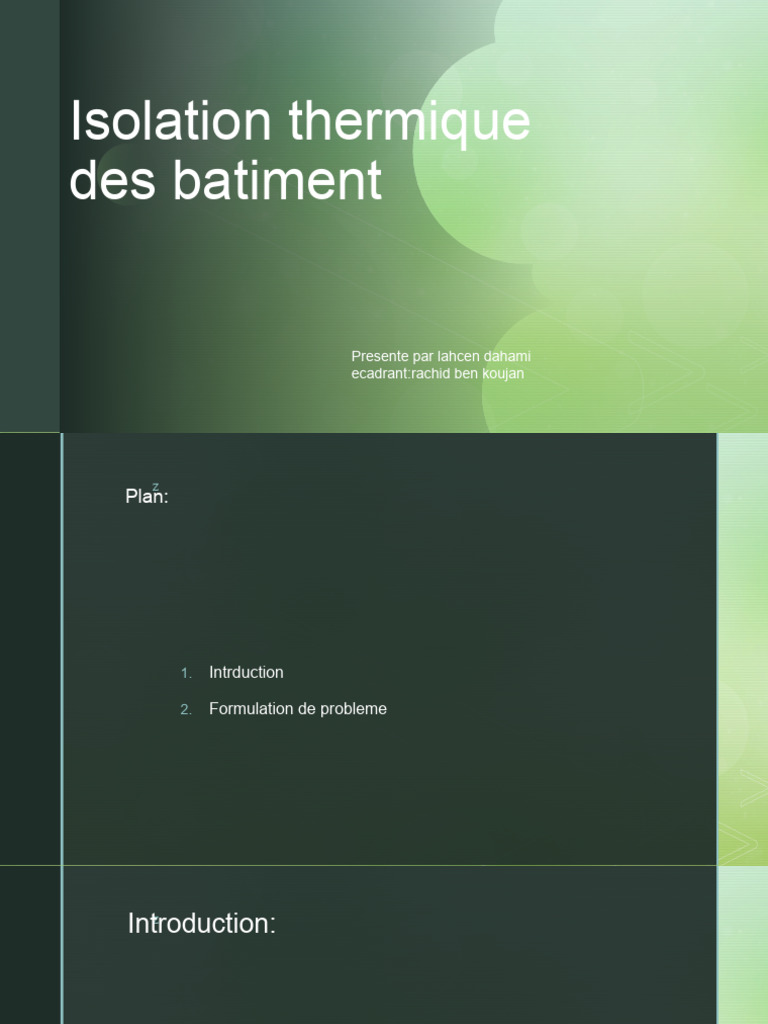 Isolation Thermique Des Batiment Tipe Lahcen | PDF