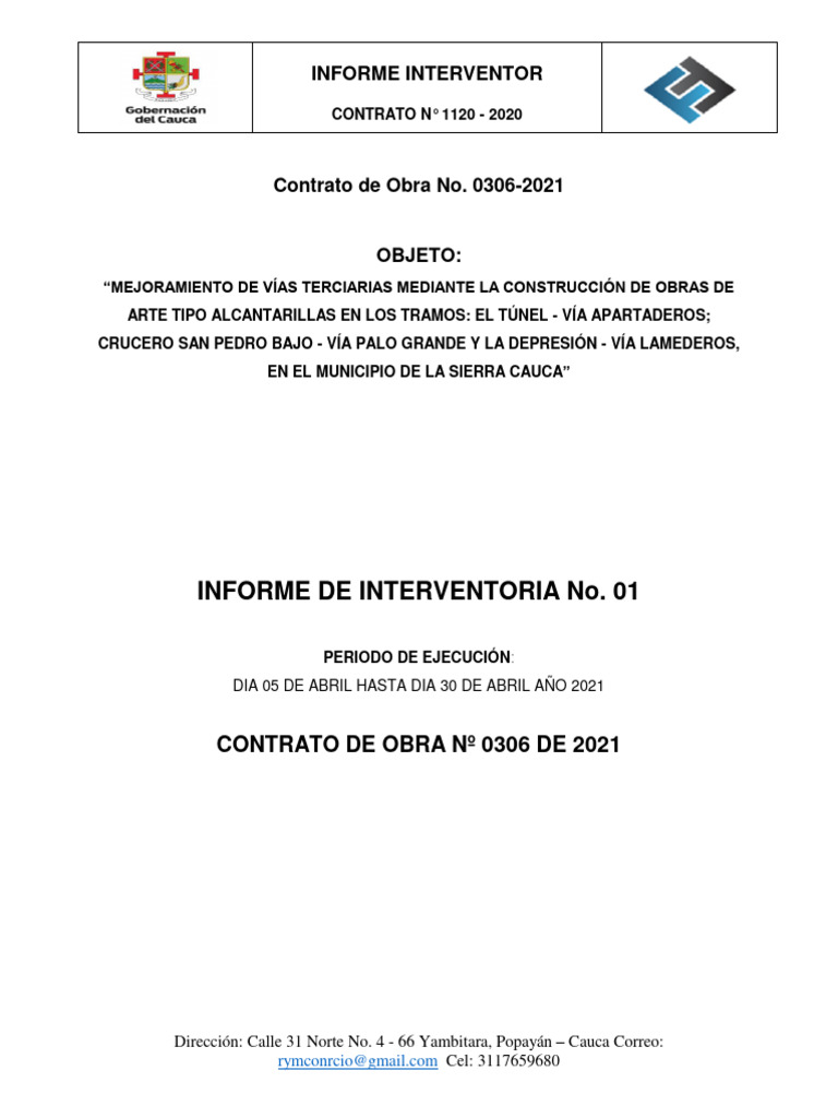 Informe 01 - Corregido - Abril-Final | PDF