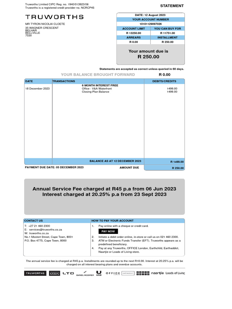 TRUWORTH | PDF | Credit Card | Debit Card