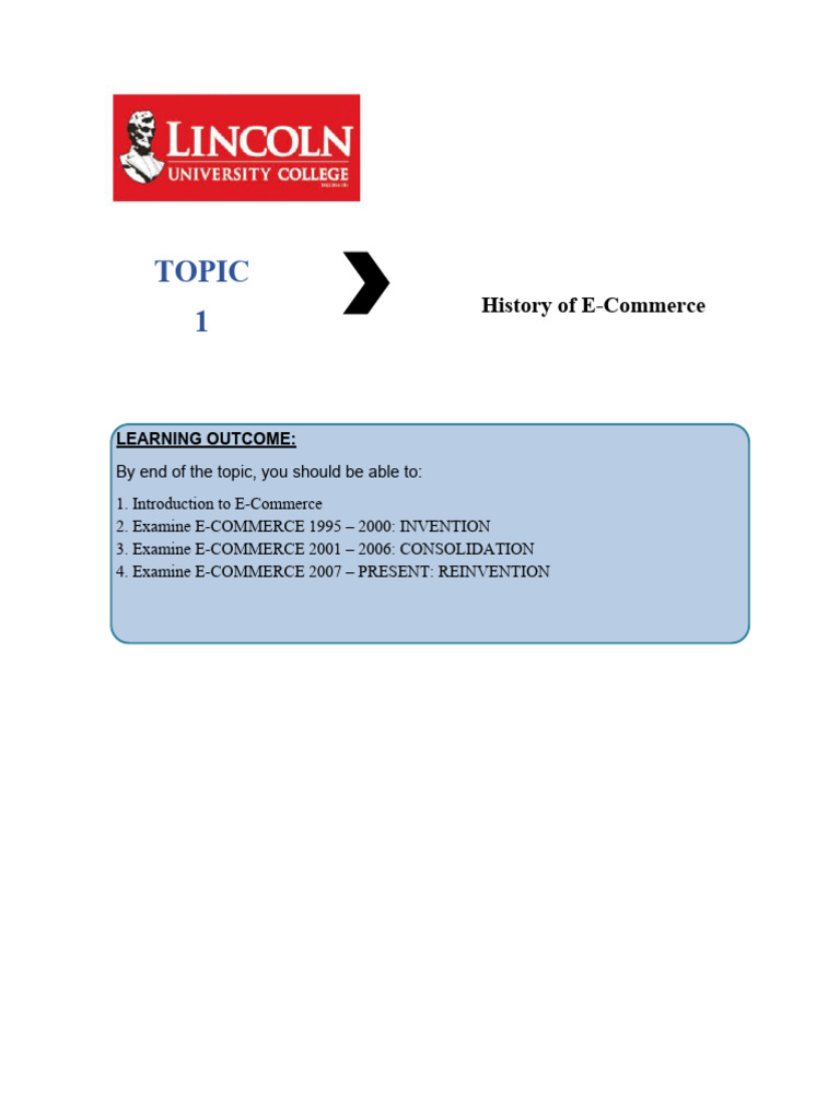 SIM v2 - Ecommerce - Chapter 1 - History of Ecommerce | PDF | E ...