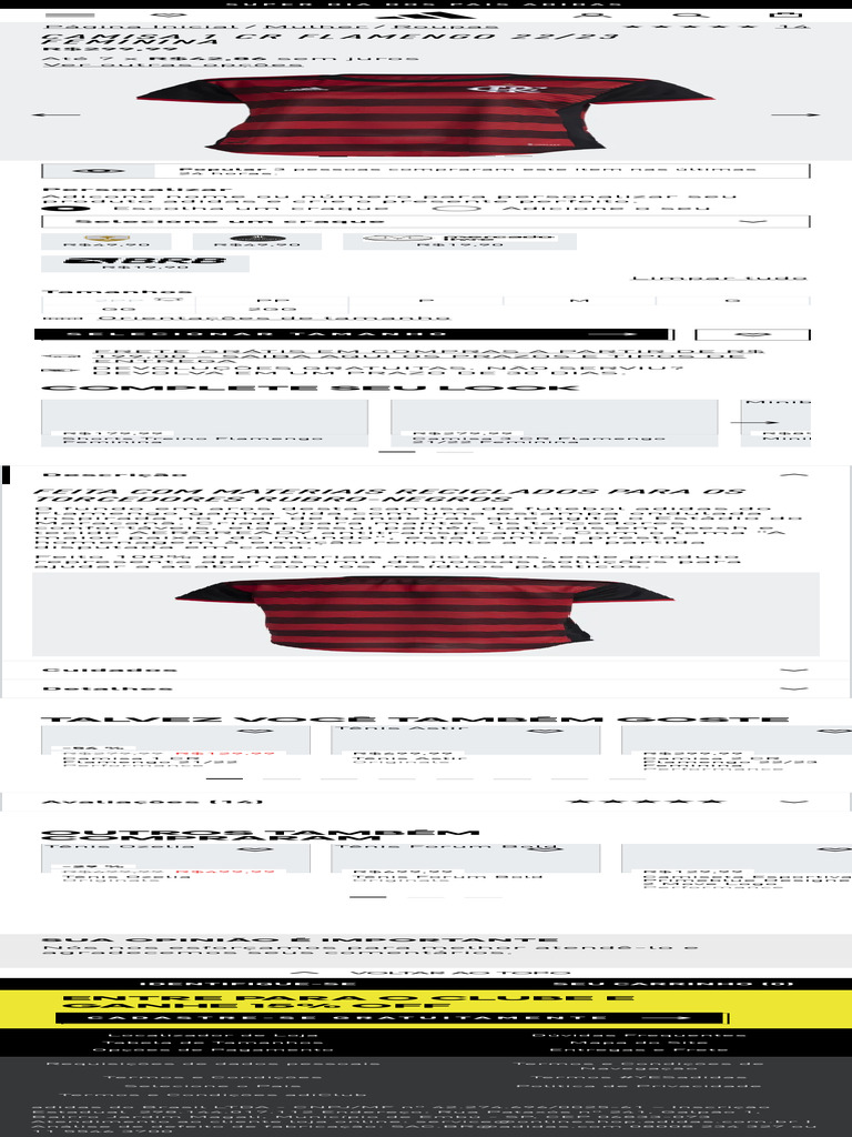 Camisa 1 CR Flamengo 2223 Feminina - Vermelho Adidas Adidas Brasil | PDF