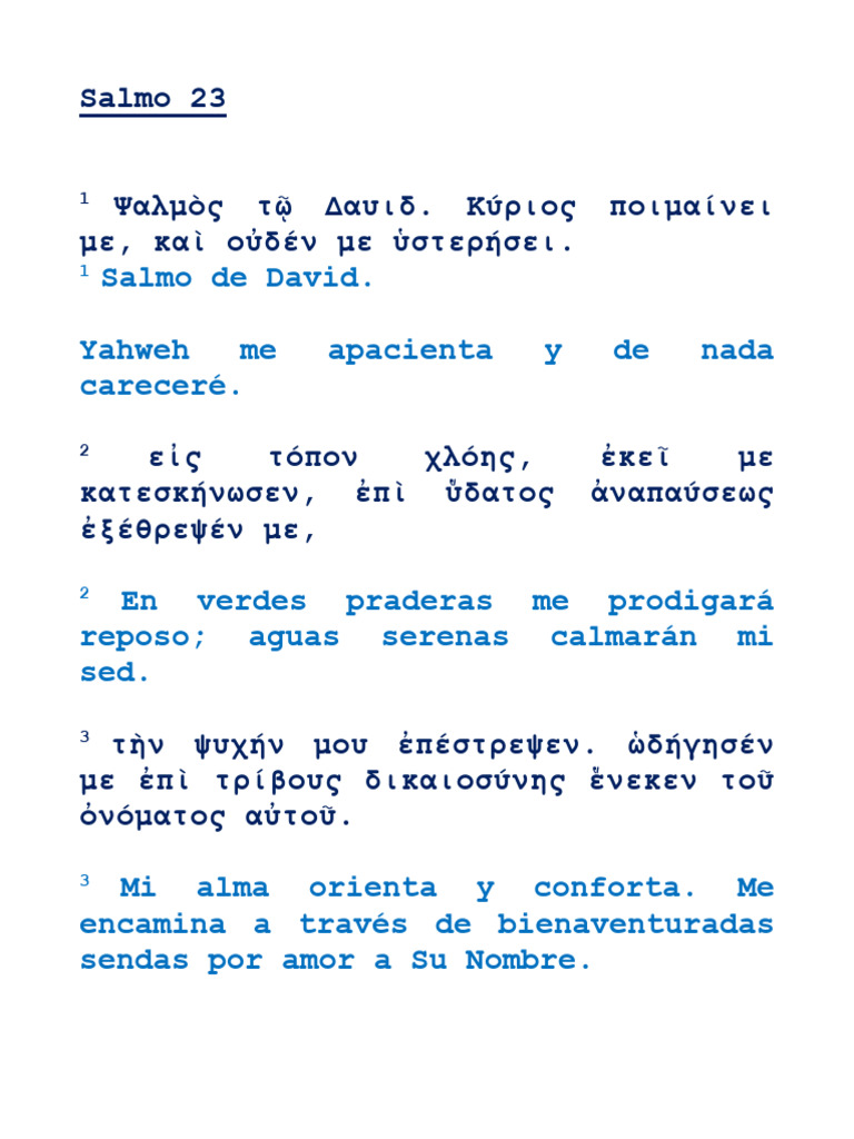 Salmo 23 | PDF | Himnos | Biblia