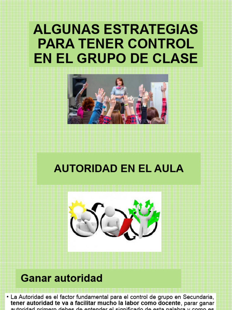 Resumen. Estrategias para Tener Control en El Grupo | PDF | Enseñando ...