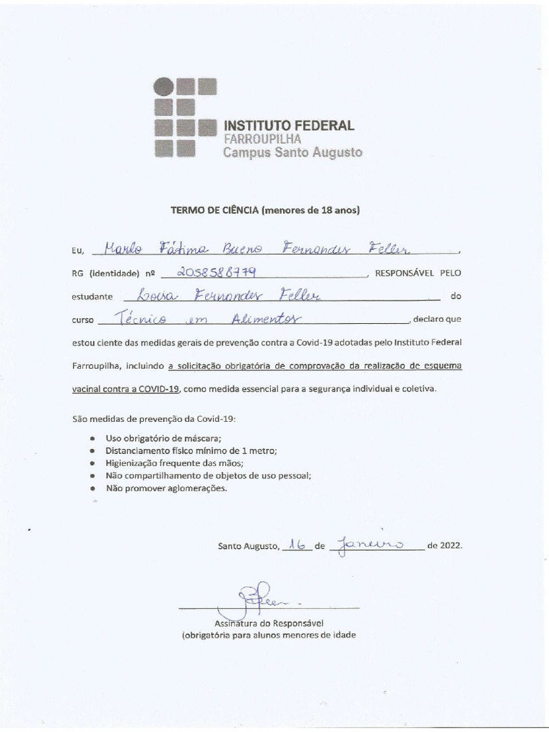 Termo de Ciência | PDF