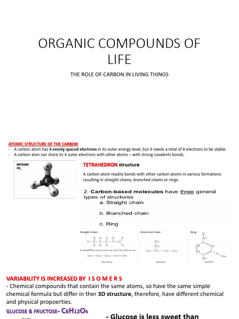 Organic Compounds of Life | PDF | Glucose | Carbohydrates