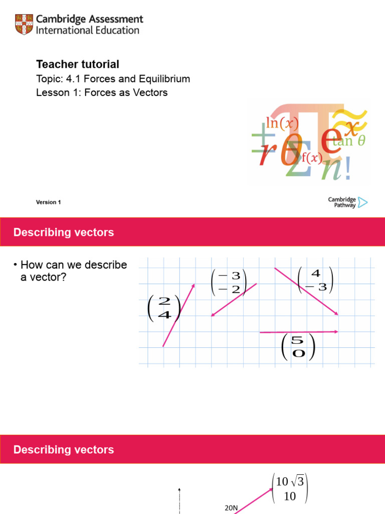 9709 Teacher Tutorial 4 1 ForcesAsVectors v1 | PDF | Euclidean Vector | Geometry
