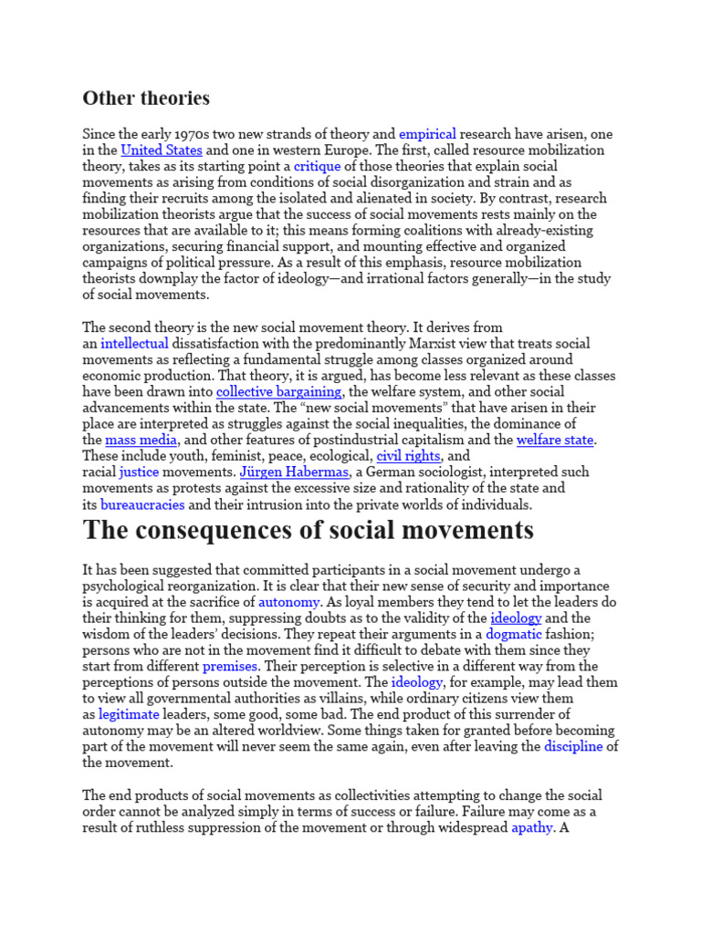 Understanding Social Movement Theories | PDF | Social Movements | State ...