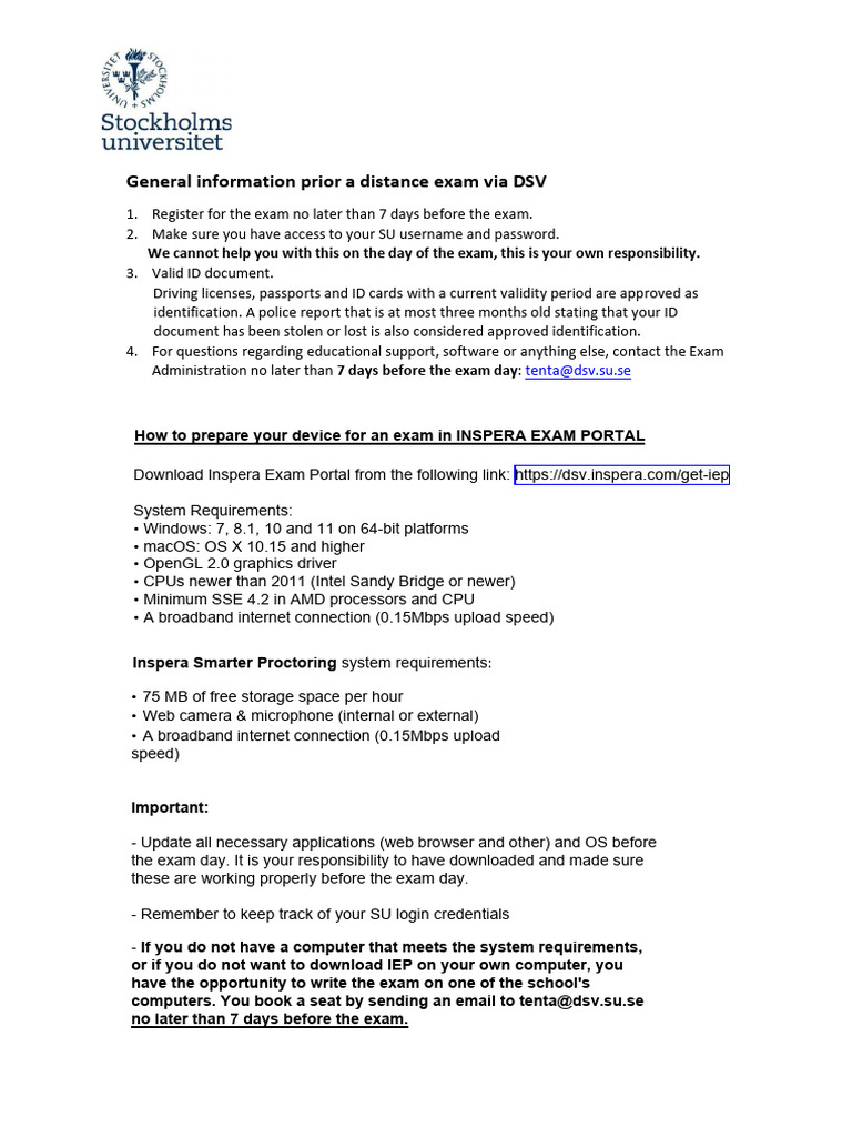 Inspera Exam Portal | PDF