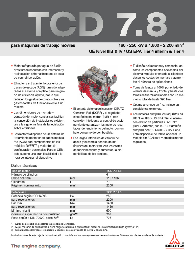 Marketing Brochure TCD 7.8 L6 Tier 4i PN 0031 2334es | PDF | Tecnología de vehículos | Vehículos