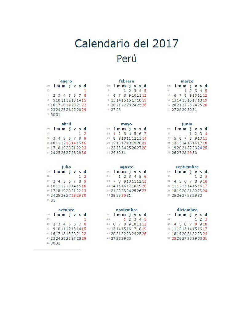 Calendario 2017 | PDF