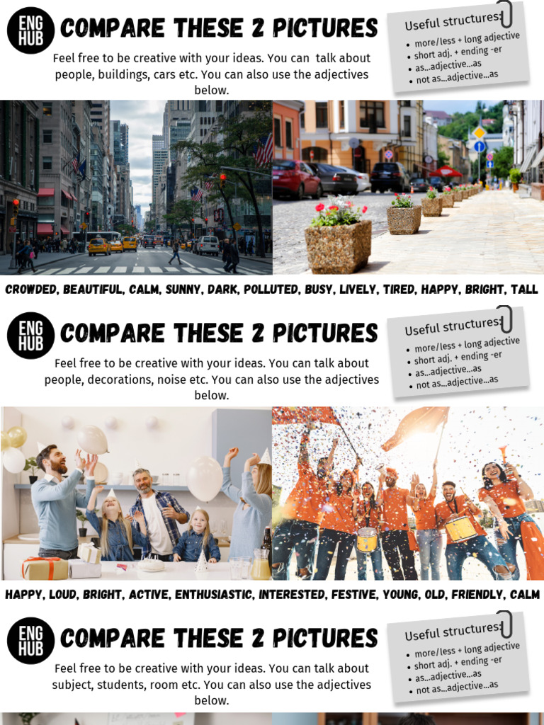 Comparing Pictures with Adjectives | PDF | Home & Garden