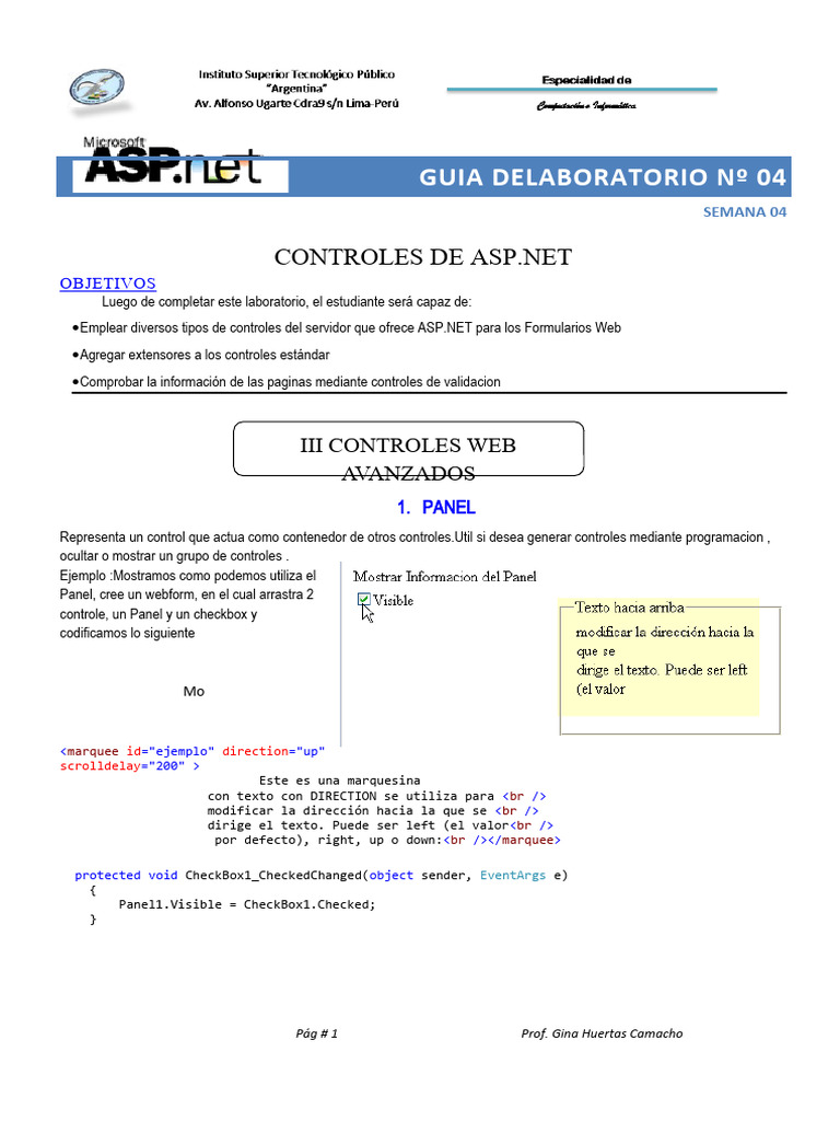 Guia - Controles Web Avanzados | PDF | Software del sistema | Tecnologías de la información