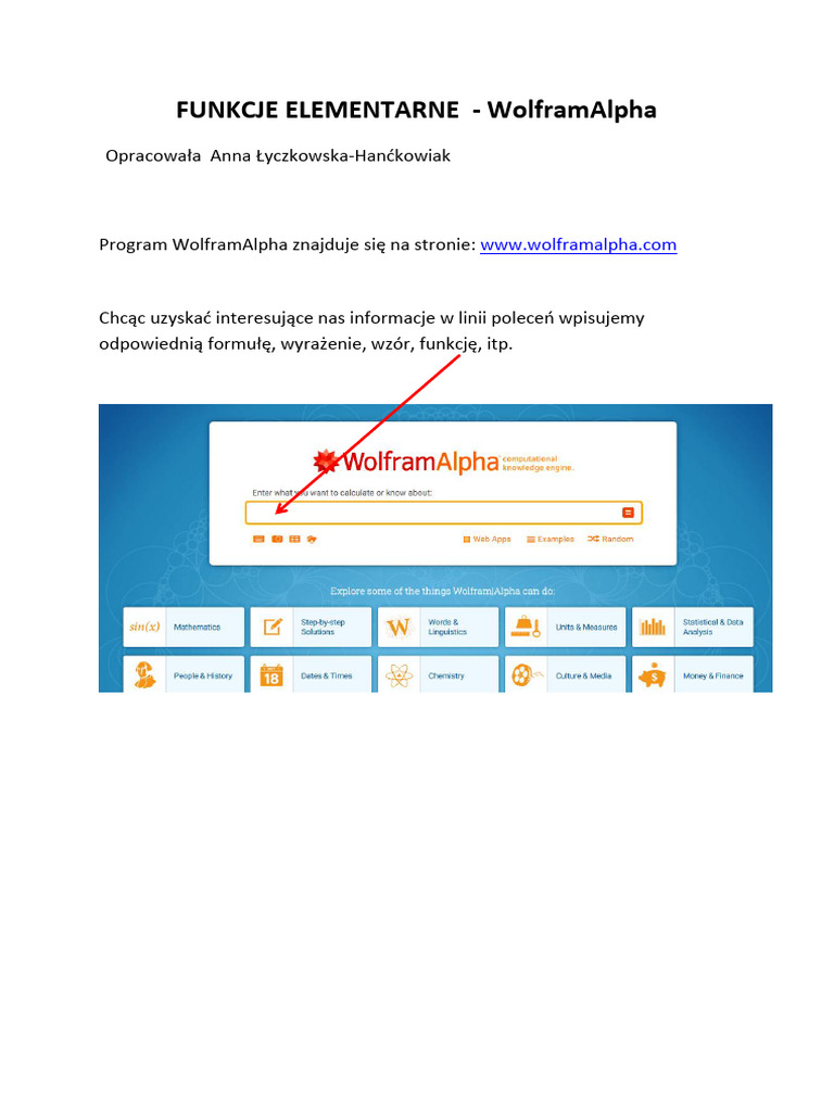 FUNKCJE ELEMENTARNE-WolframAlpha | PDF