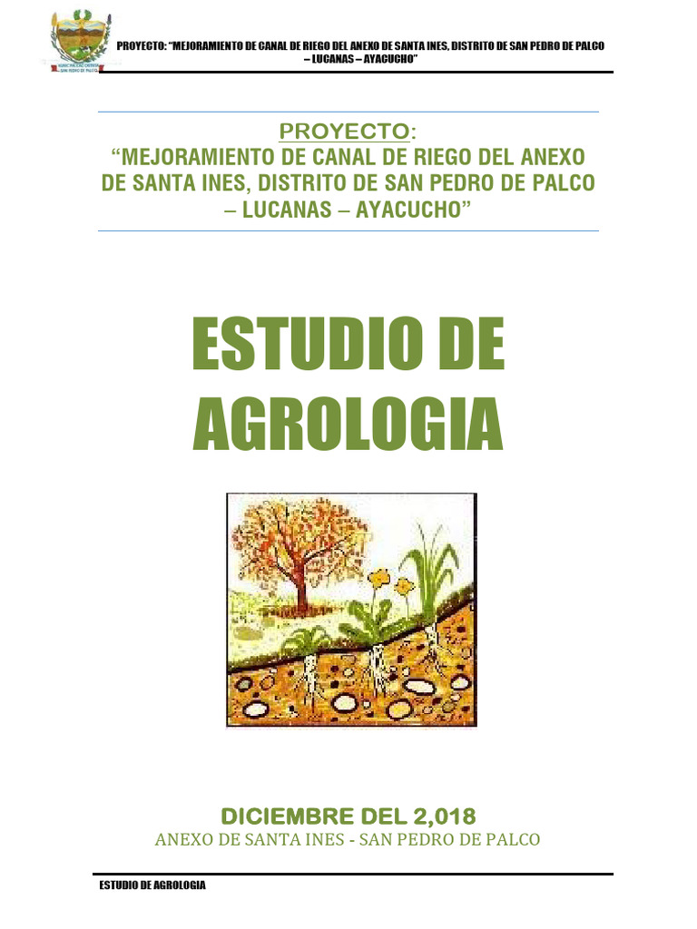 Ix.1.-Estudio de Agrologia. - Canal de Riego Del Anexo de Santa Ines | PDF